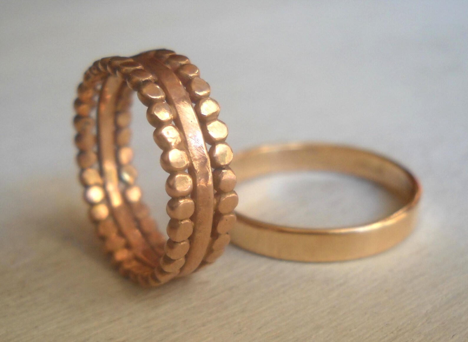 Rose gold wedding ring Wedding band women Wide wedding band | Etsy