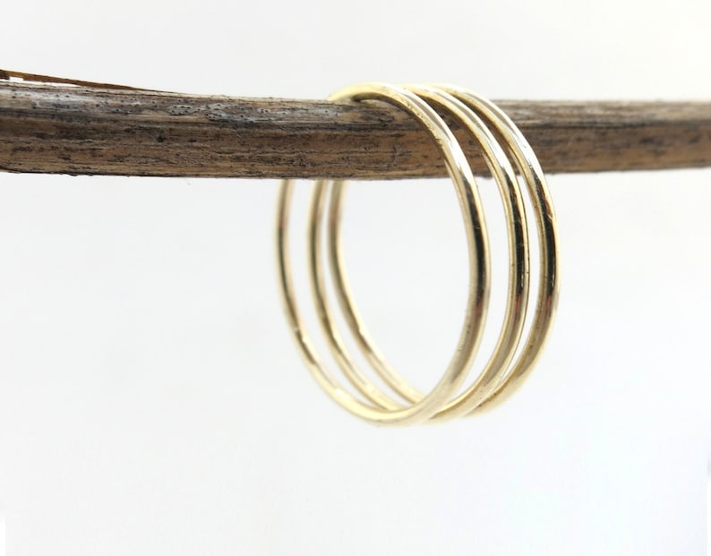 Gold Ring Set Solid Gold Stacking Rings Simple Gold Rings - Etsy