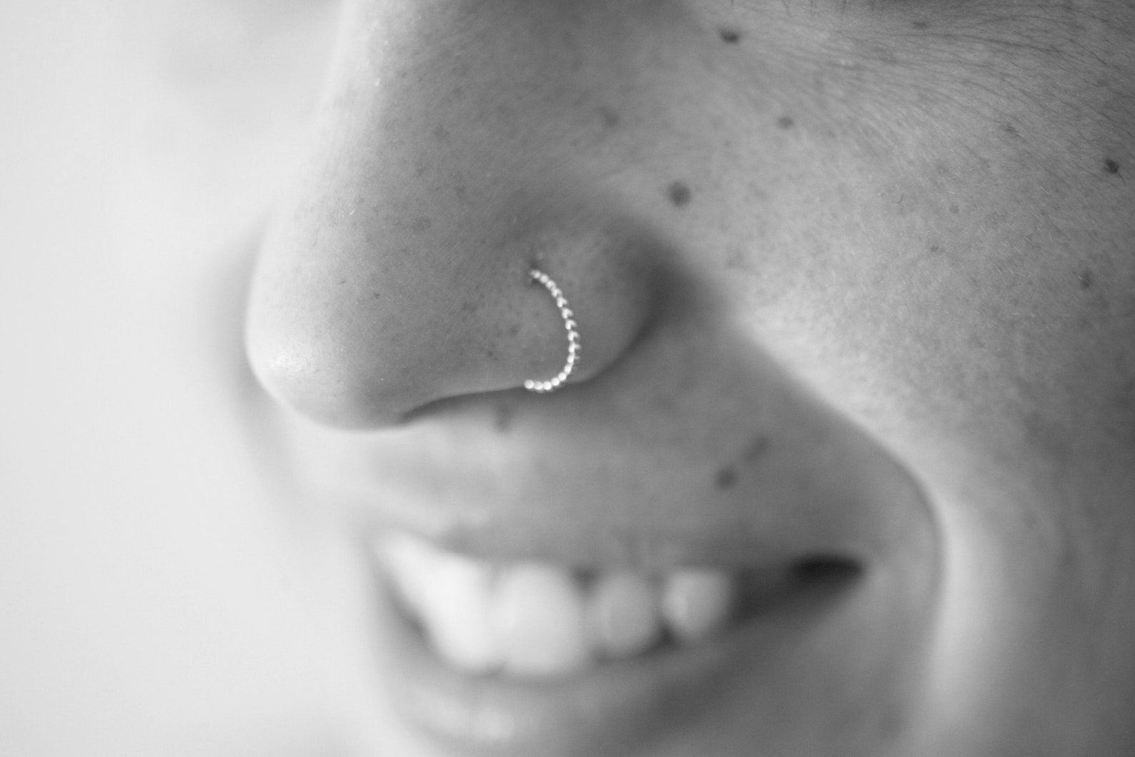 Silver Nose Ring Dots Nose Ring Piercing Hoop Helix Ring | Etsy