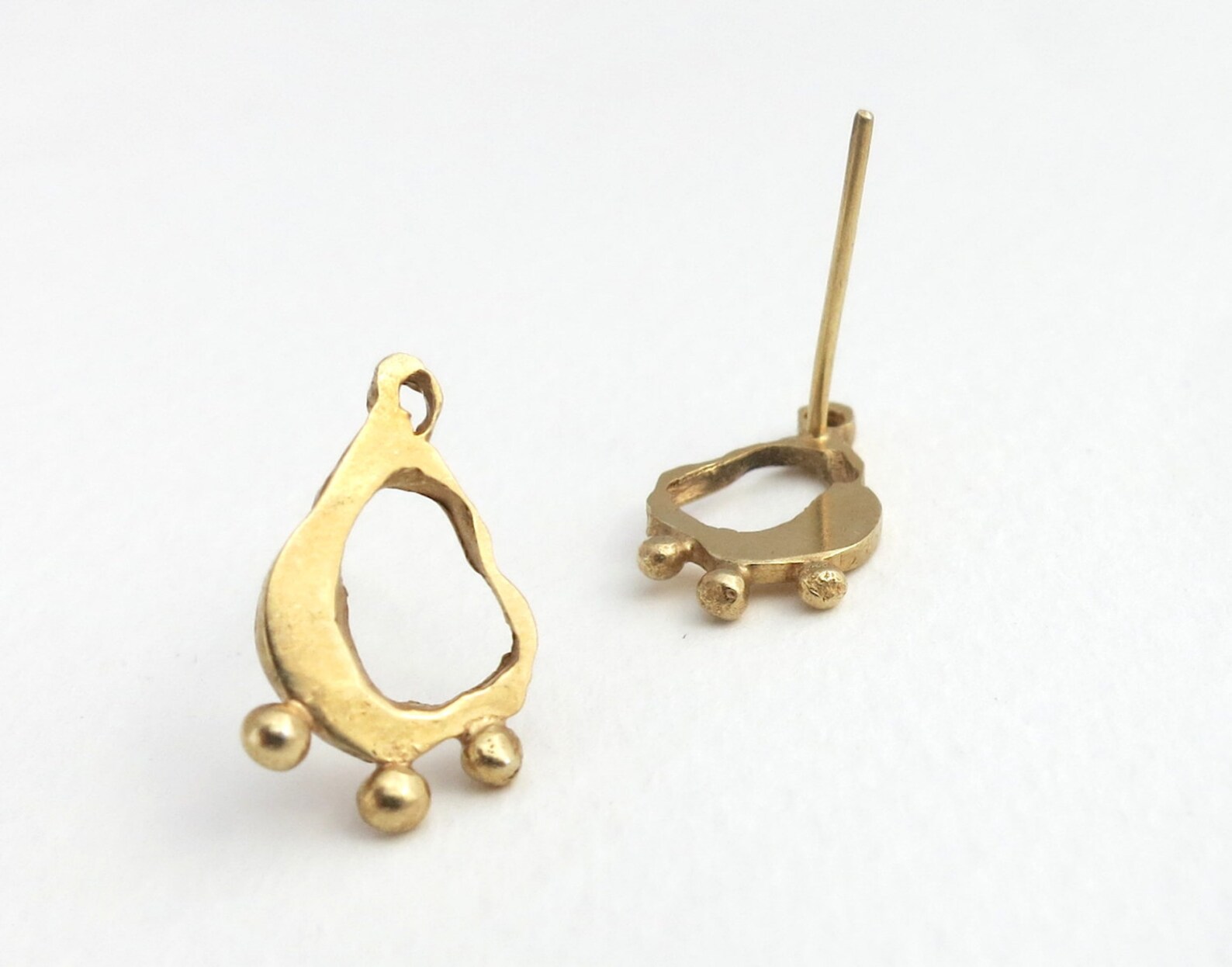 Solid Gold Earrings 14k Gold Earrings Gold Post Earrings - Etsy