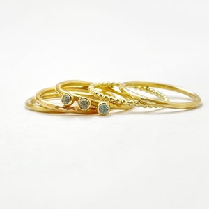 Gold Ring Set, 14k Gold Stacking Rings, Solid Gold Ring, 14k Gold Rings ...