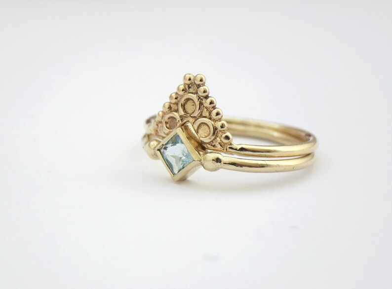 Gold Ring Set Ruby Rings Boho Engagement Rings 3 Ring Set - Etsy