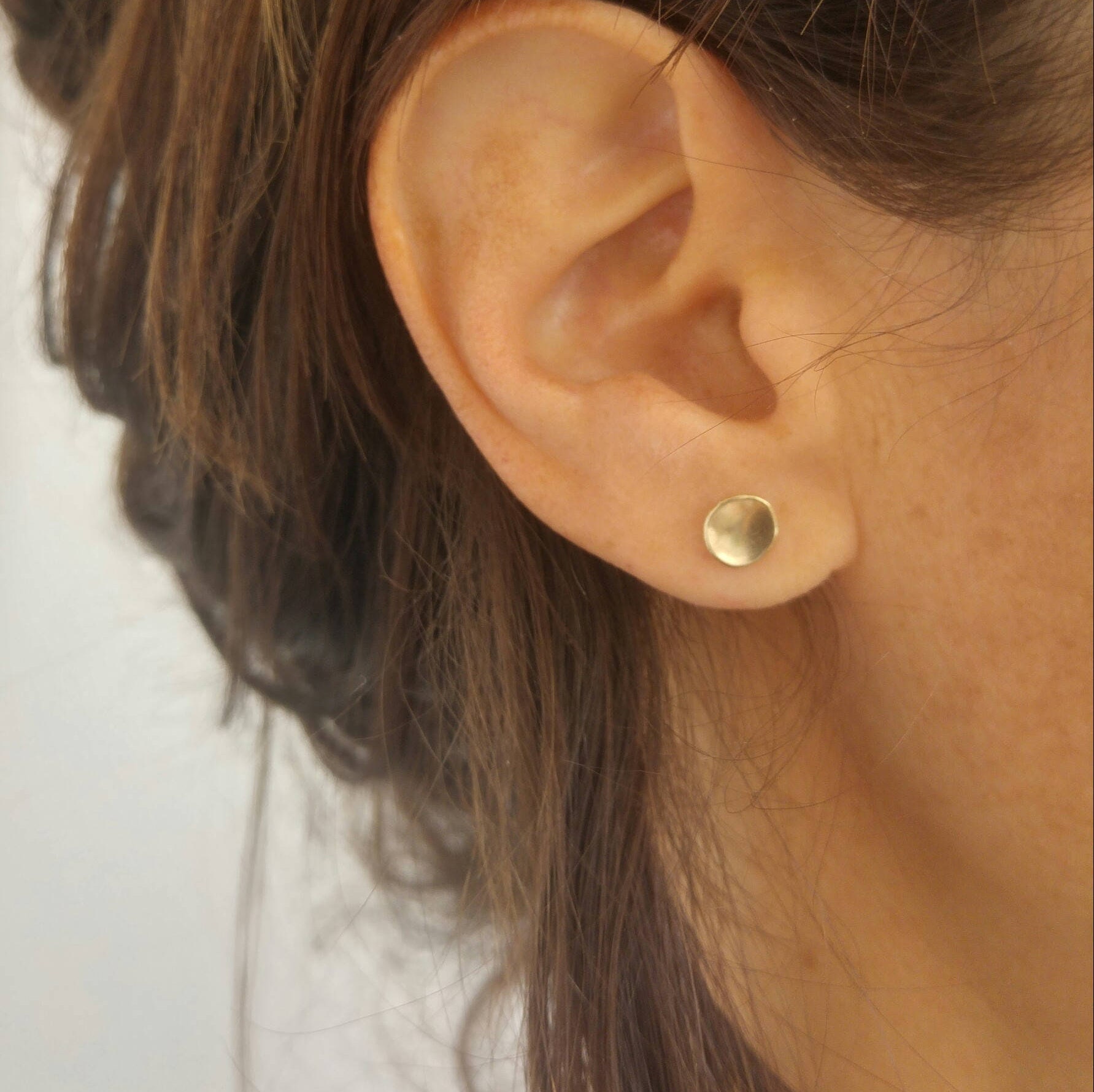 Gold stud earring Solid gold stud 14k stud earring | Etsy