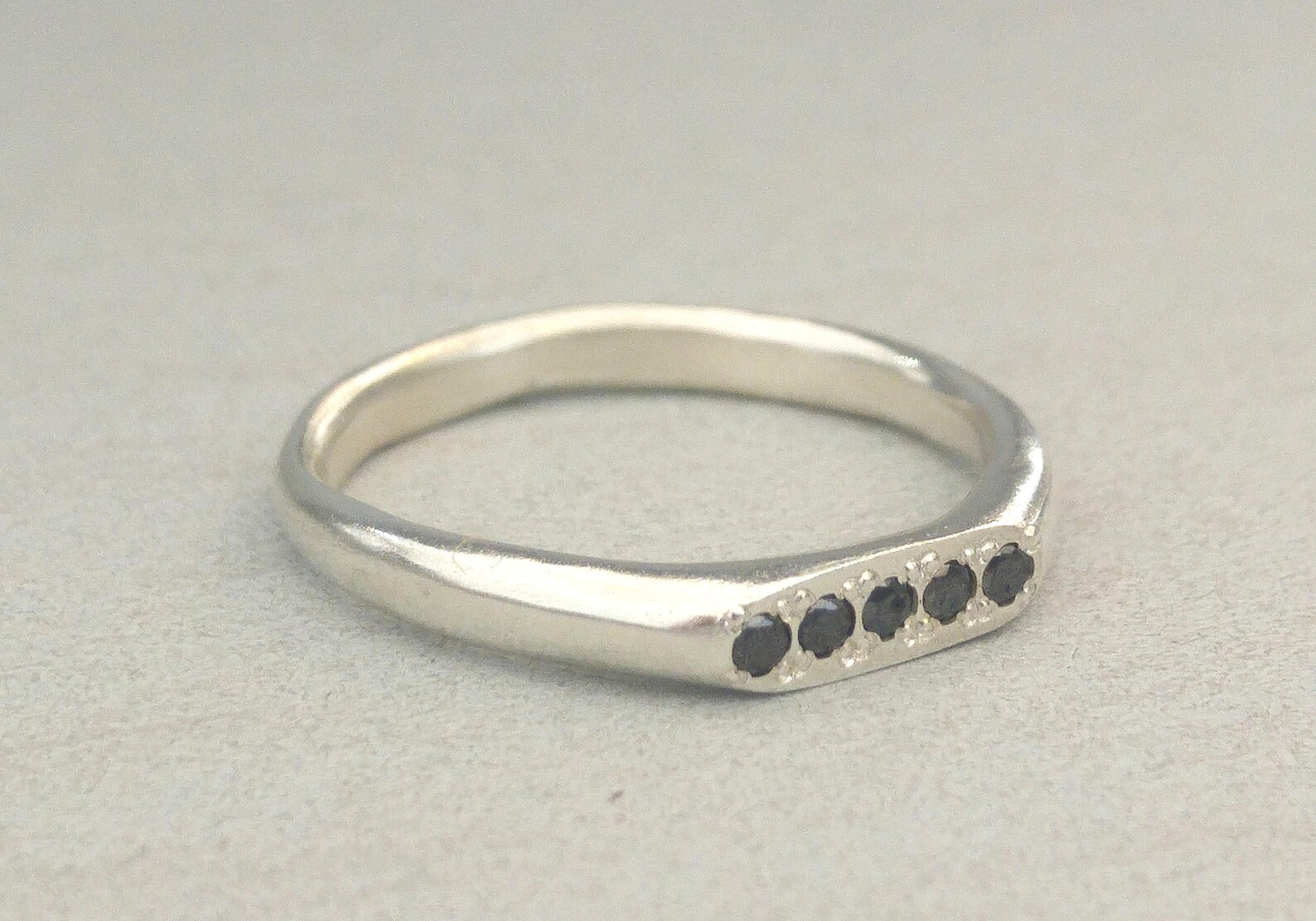 Black Diamond Ring Pinky Ring Ring for Women Signet Ring - Etsy