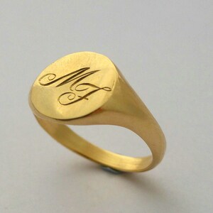 Gold Signet Ring, Signet Ring Women, Rings for Women, 14K Gold Ring, Engraved Signet Ring ...