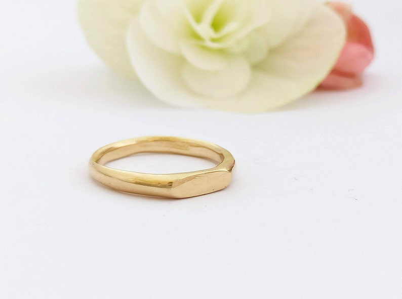 Gold Ring Signet Ring Signet Ring Women 14K Gold Ring Thin - Etsy