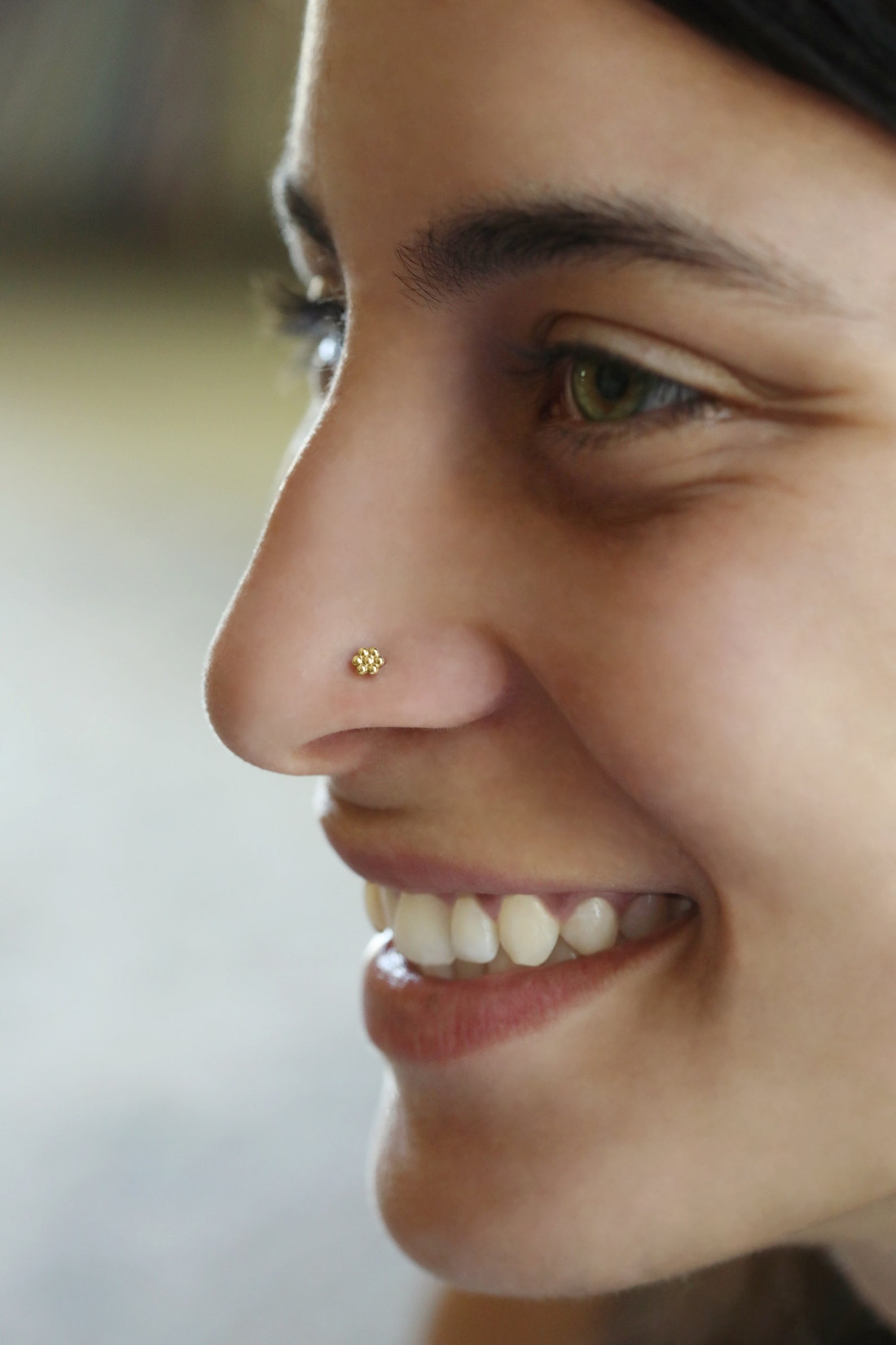 Nose Stud, Gold Nose Stud, Nose Piercing, Flower Nose Stud, Indian Nose ...