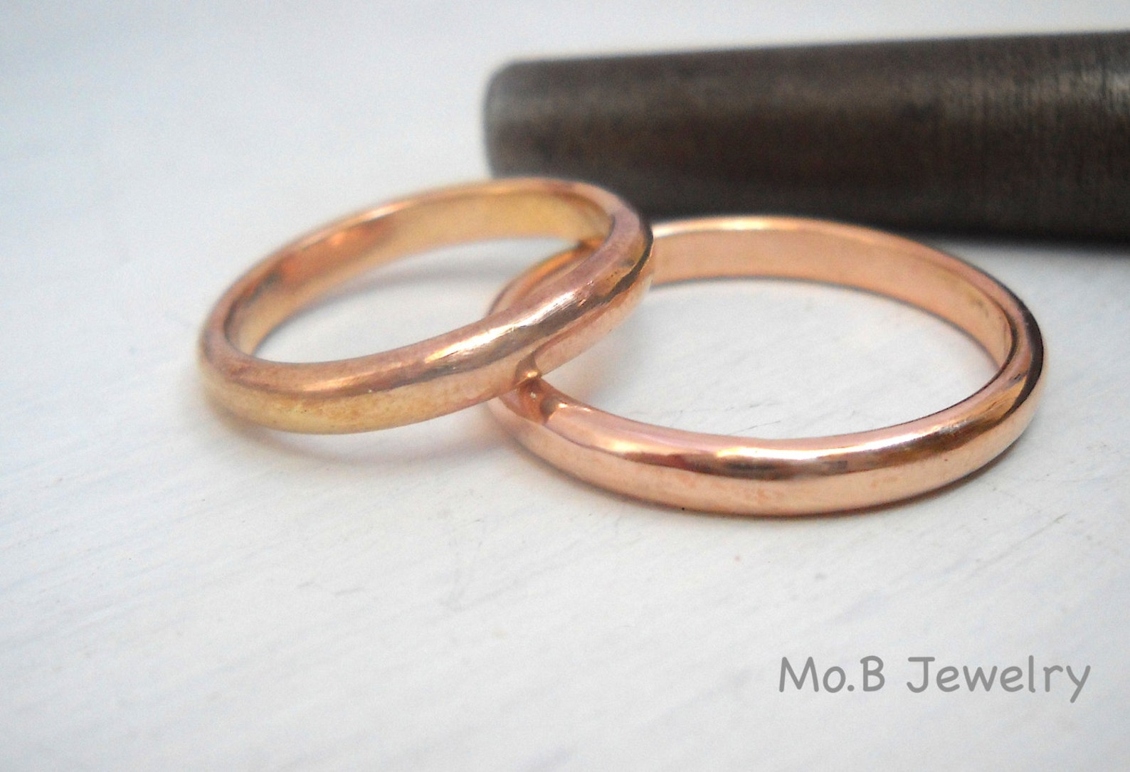 Wedding Band Set Rose Gold Wedding Bands Wedding Band Women - Etsy