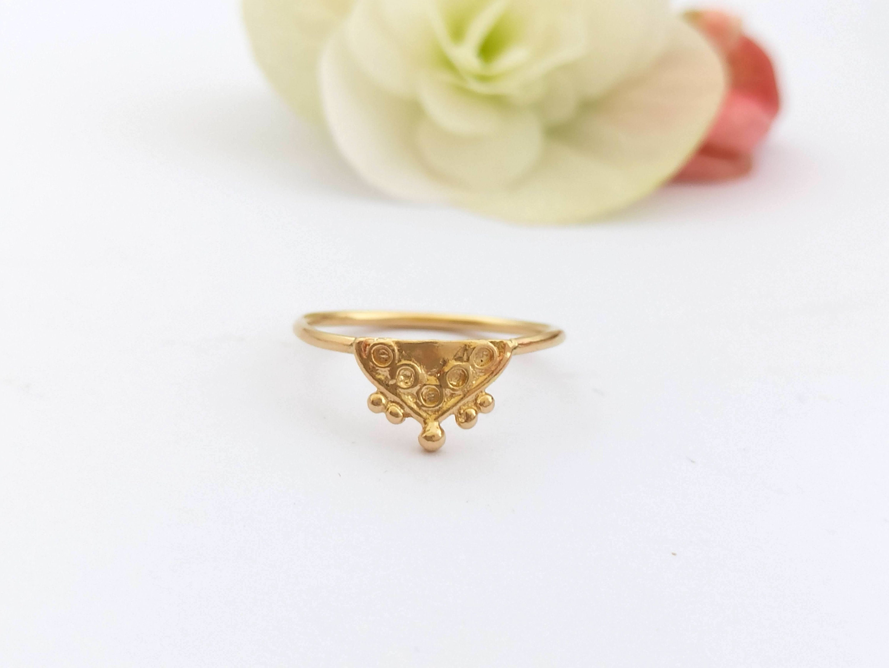 Gold Boho Ring Gold Indian Ring 14k Gold Ring Gold Ring | Etsy