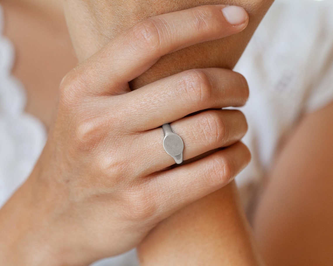 Silver Signet Ring, Signet Ring, Pinky Ring, Personalized Silver Ring ...