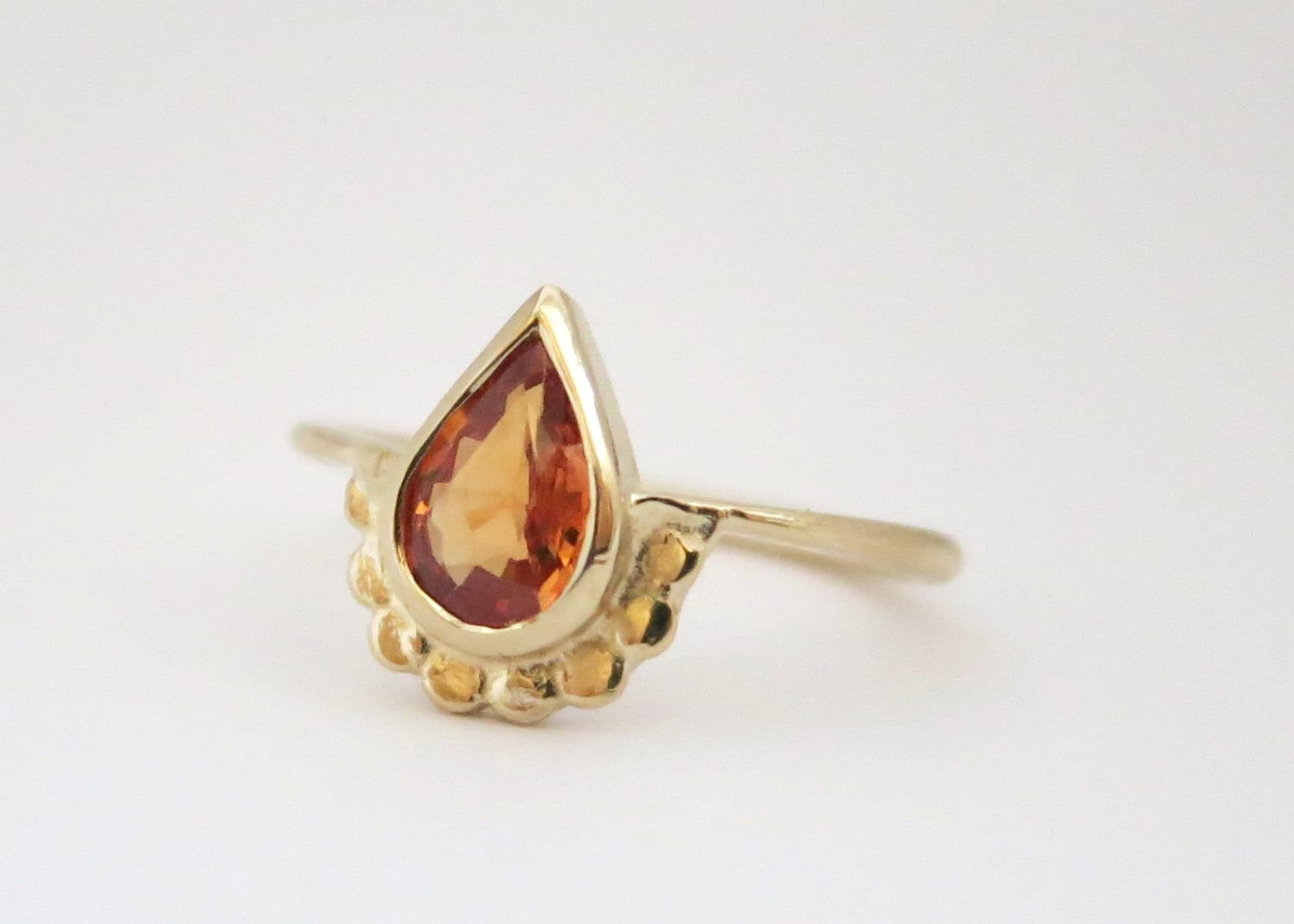 Sapphire gold ring Orange sapphire ring Gold ring women | Etsy