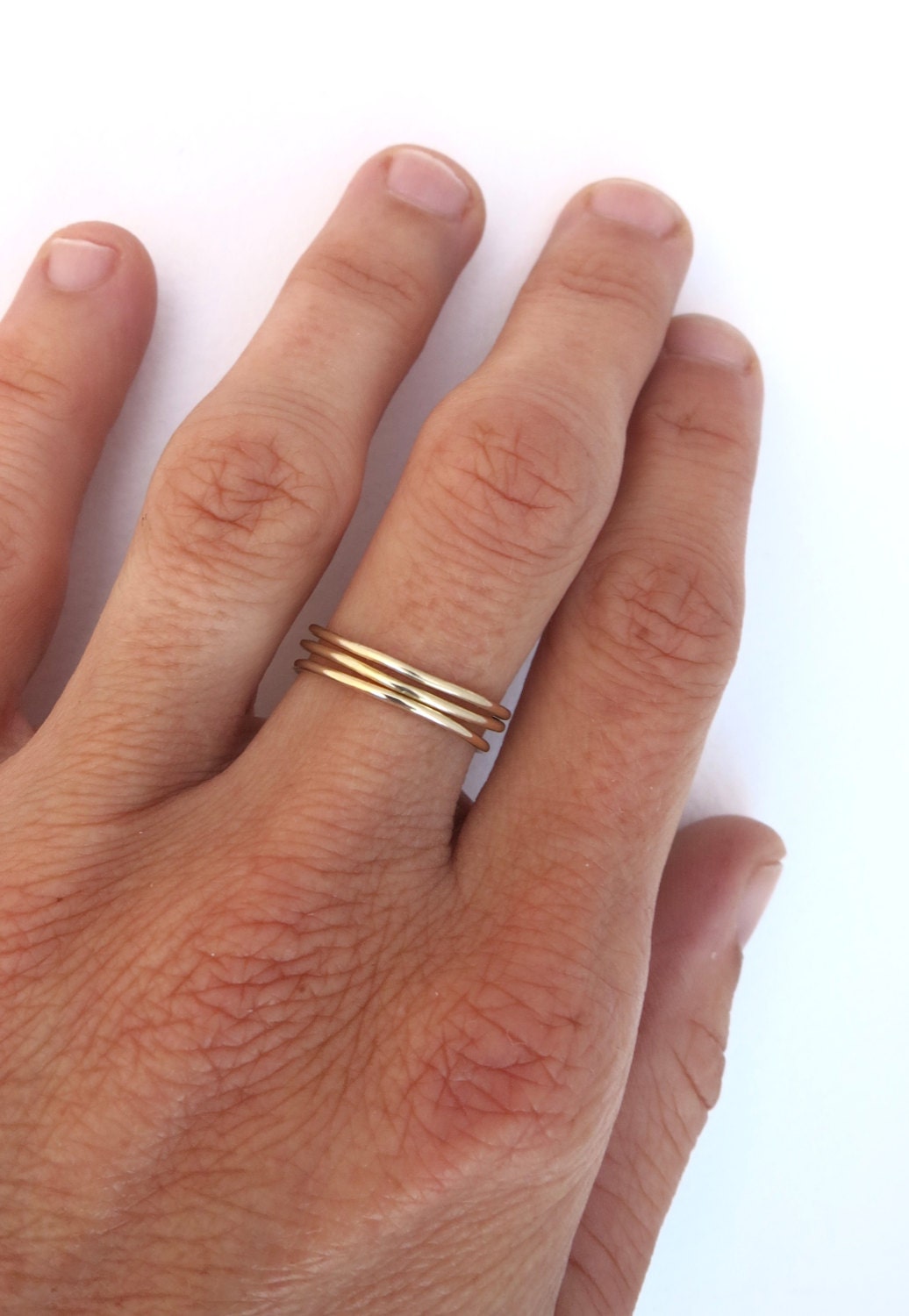 Gold Ring Set Solid Gold Stacking Rings Simple Gold Rings - Etsy