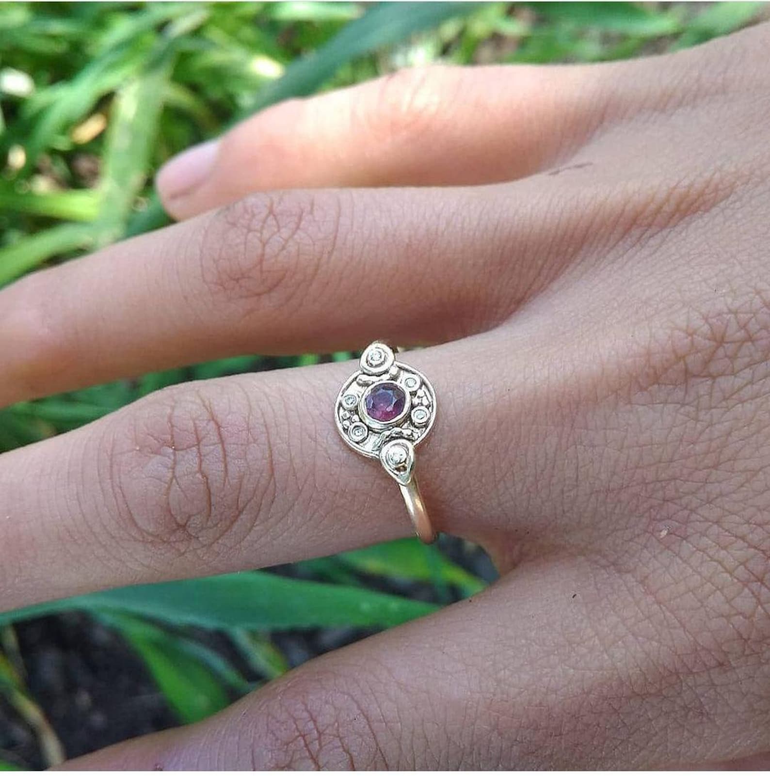 Boho Engagement Ring Gold Ring for Women Ruby Gold Ring | Etsy