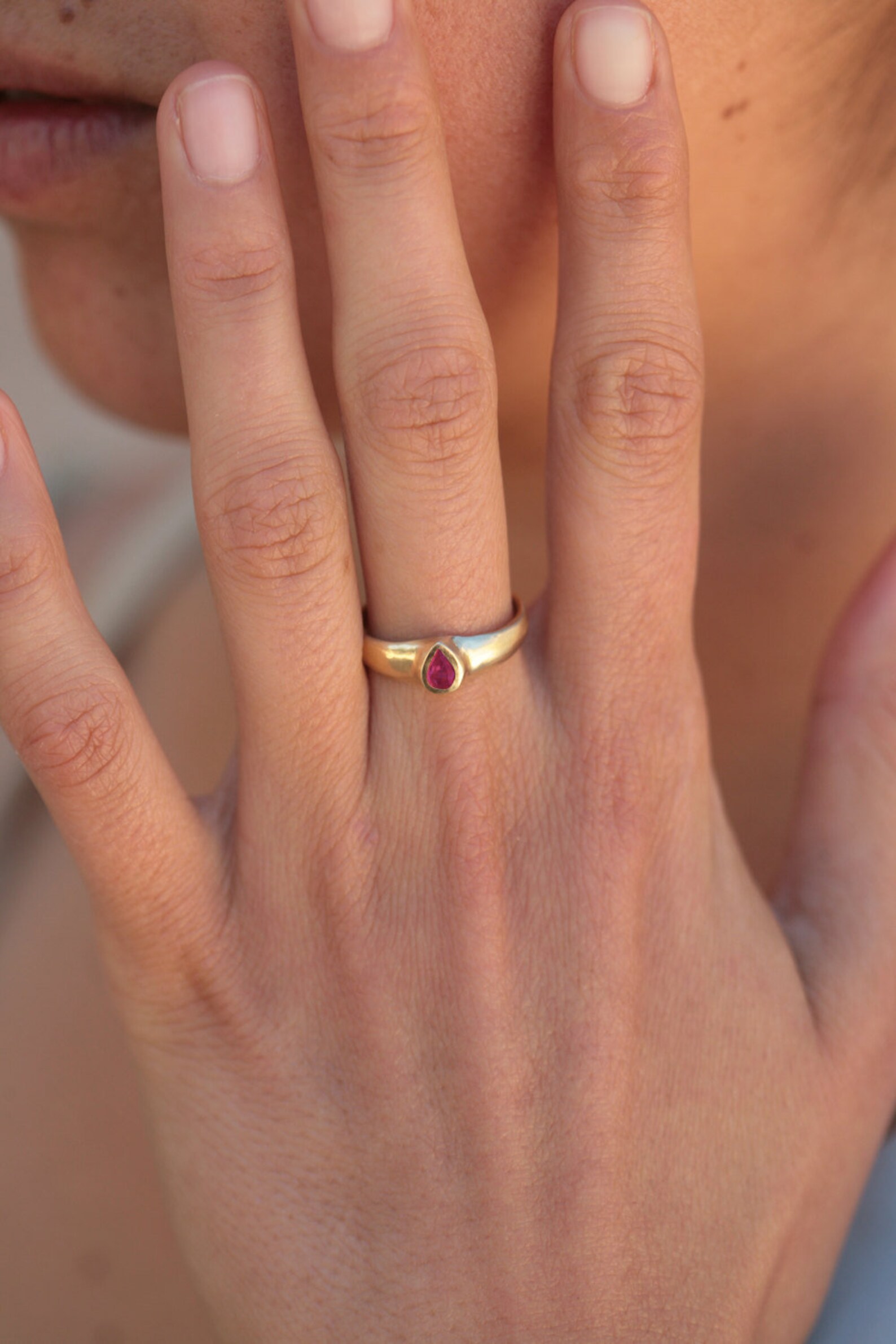 Ruby Gold Ring Signet Ring 14k Gold Ring Signet Ring Women - Etsy
