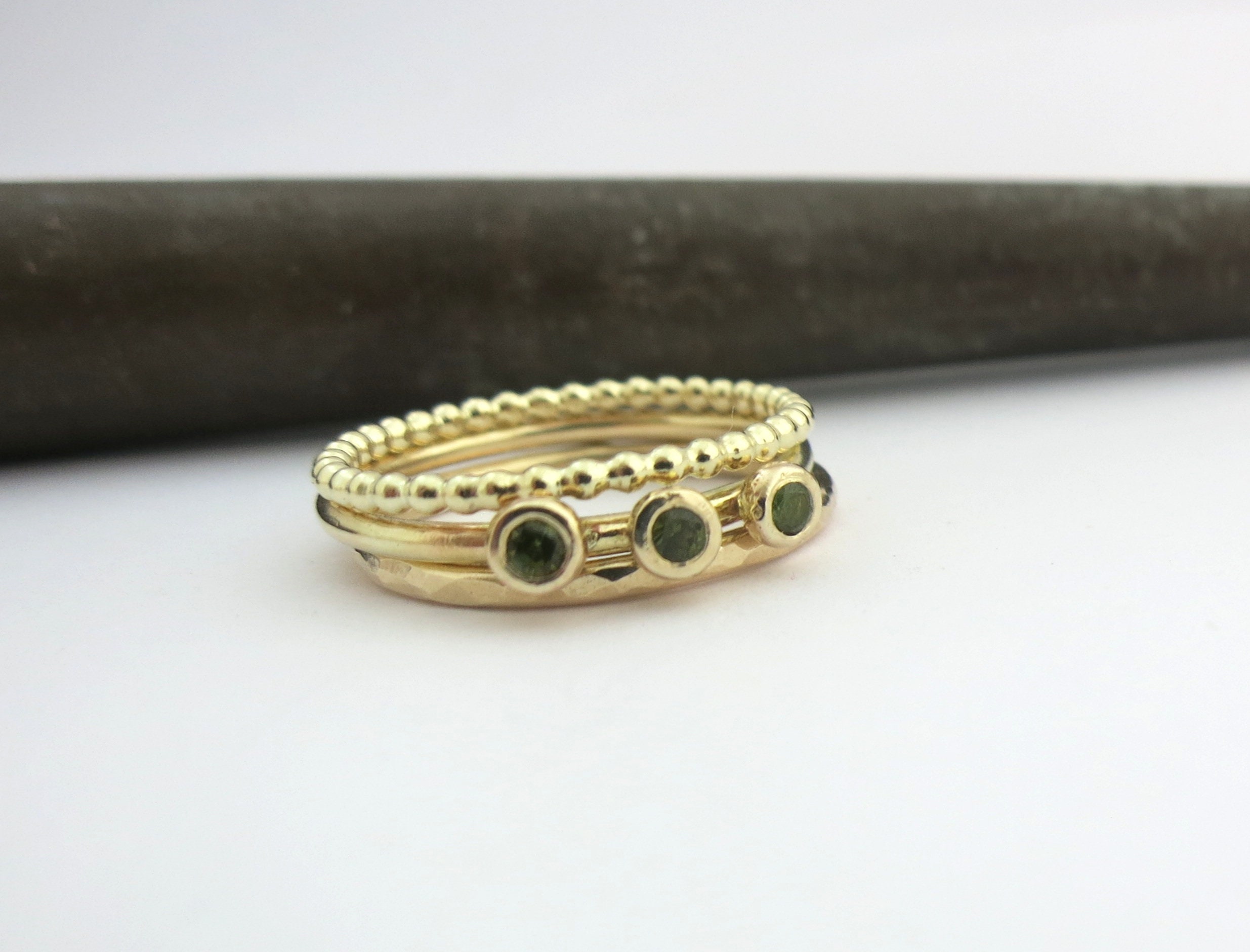 Stacked ring set 14k gold ring Gold rings women Stacked | Etsy