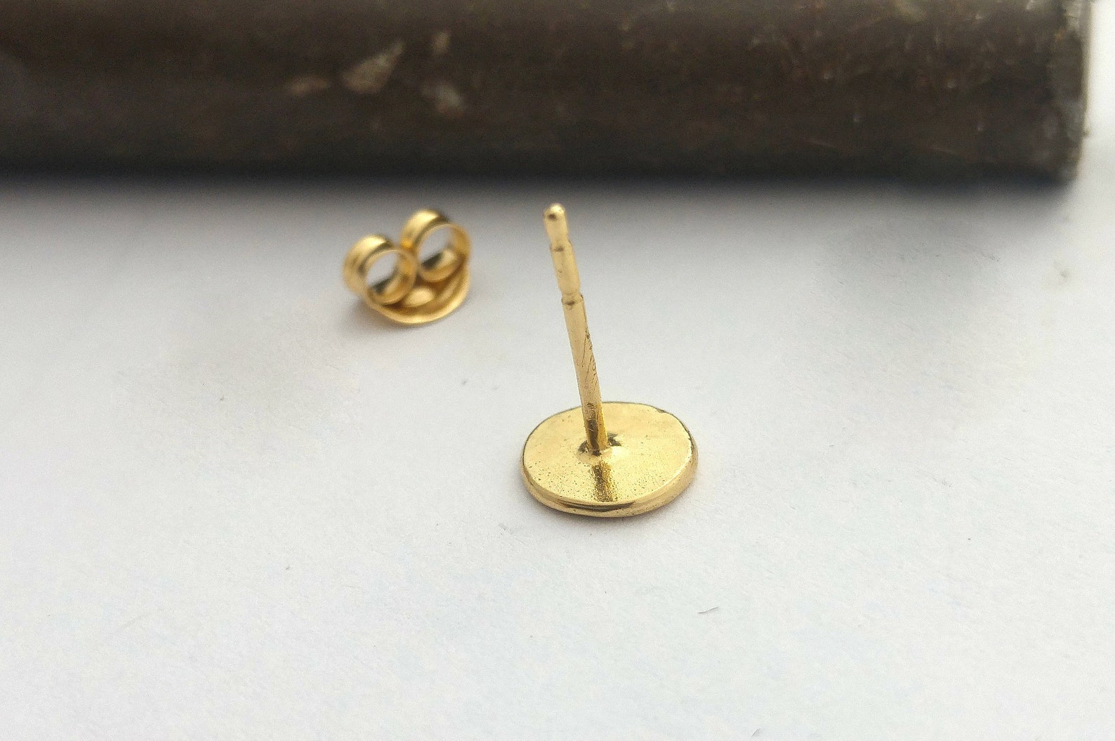 Gold Stud Earring Solid Gold Stud 14k Stud Earring - Etsy