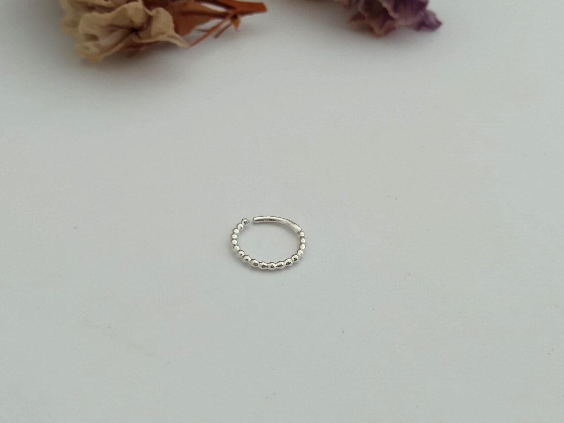 Silver Nose Ring Dots Nose Ring Piercing Hoop Helix Ring | Etsy