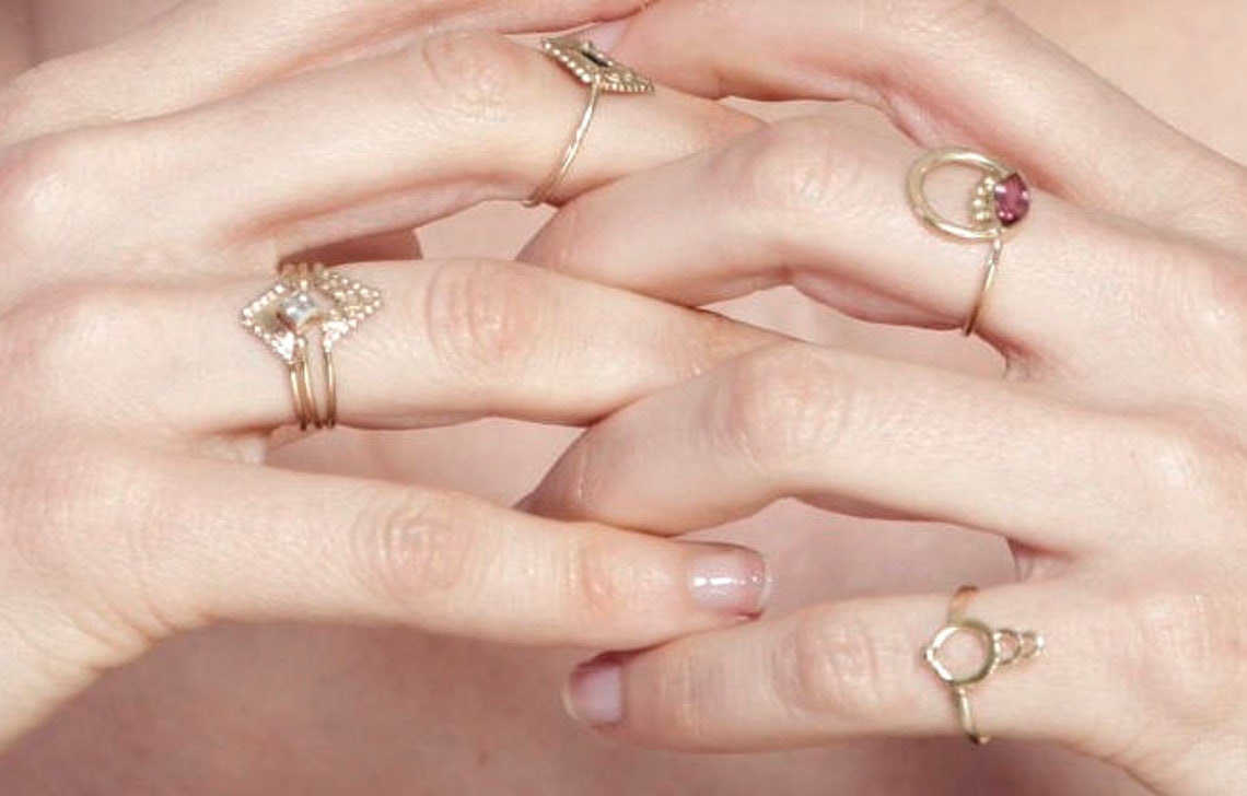 White Gold Ring Boho Gold Ring Gold Rings Women Indian Gold - Etsy