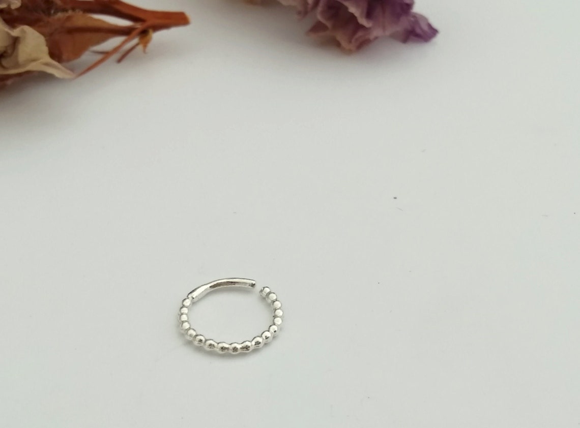Silver Nose Ring Dots Nose Ring Piercing Hoop Helix Ring | Etsy