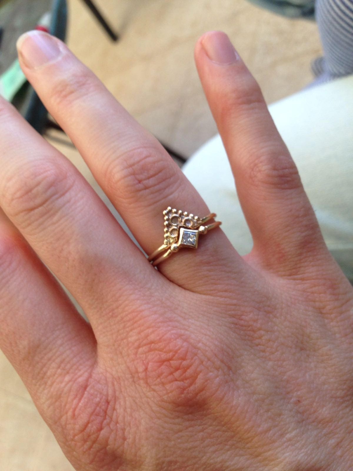 Alternative Engagement Ring Diamond Engagement Ring Indian Engagement Ring Gold Rings Women Stacked Gold Rings Gold Ring Set 14k Etsy Israel