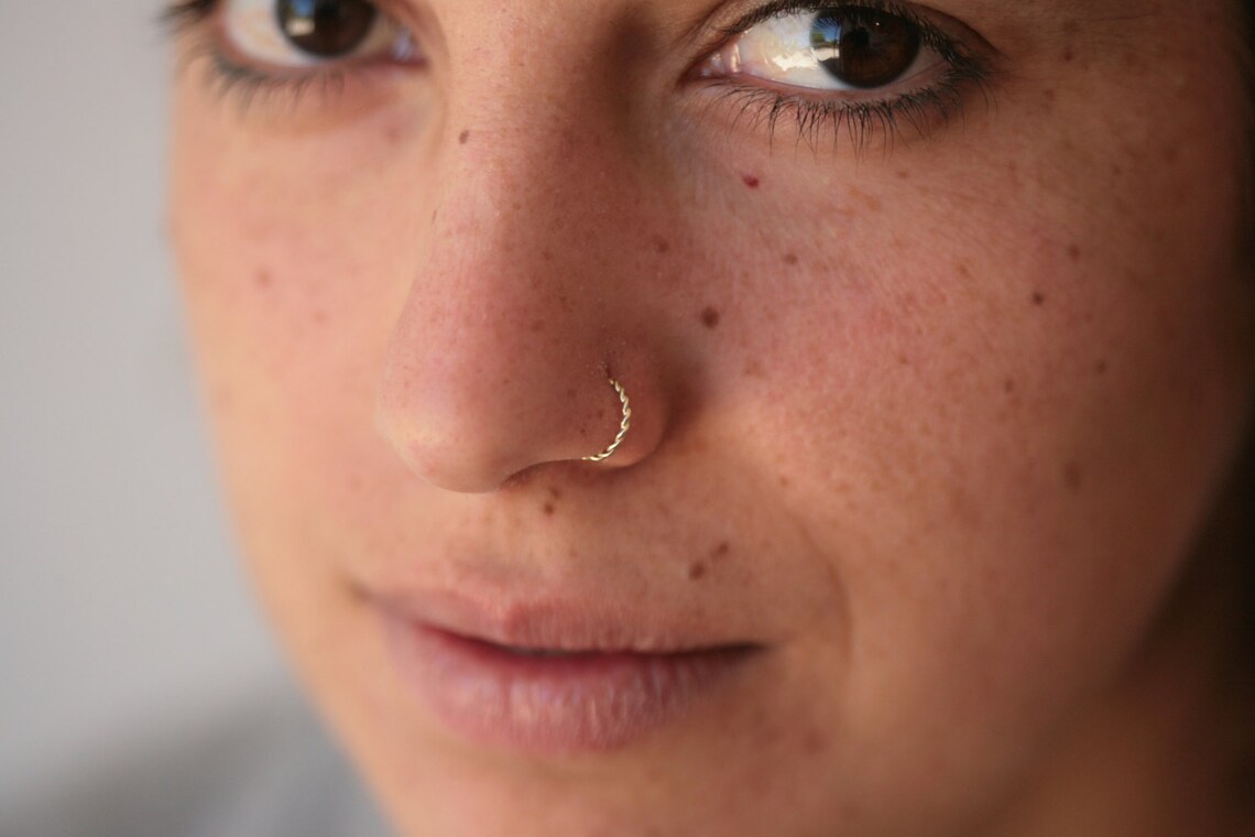 Nose ring Nose hoop Gold nose ring Unique nose ring | Etsy