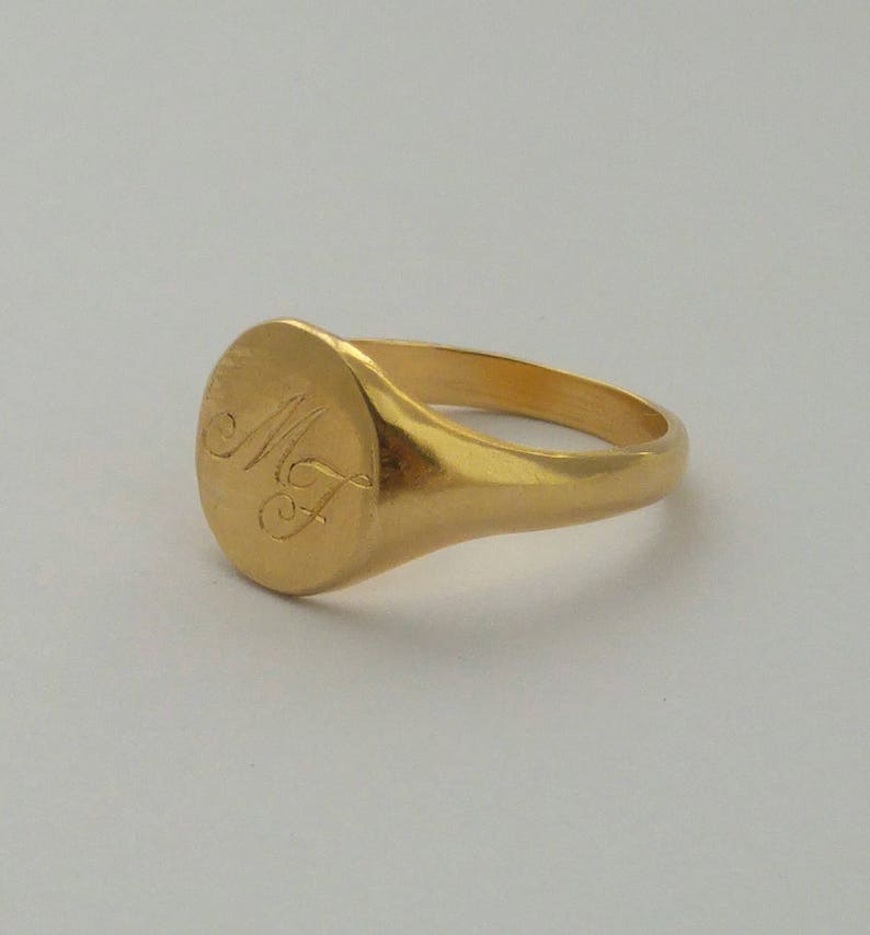 Gold ring Signet ring Customized gold ring Personalized | Etsy