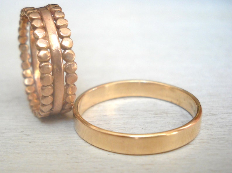 Rose Gold Wedding Ring Wedding Band Women Wide Wedding Band - Etsy