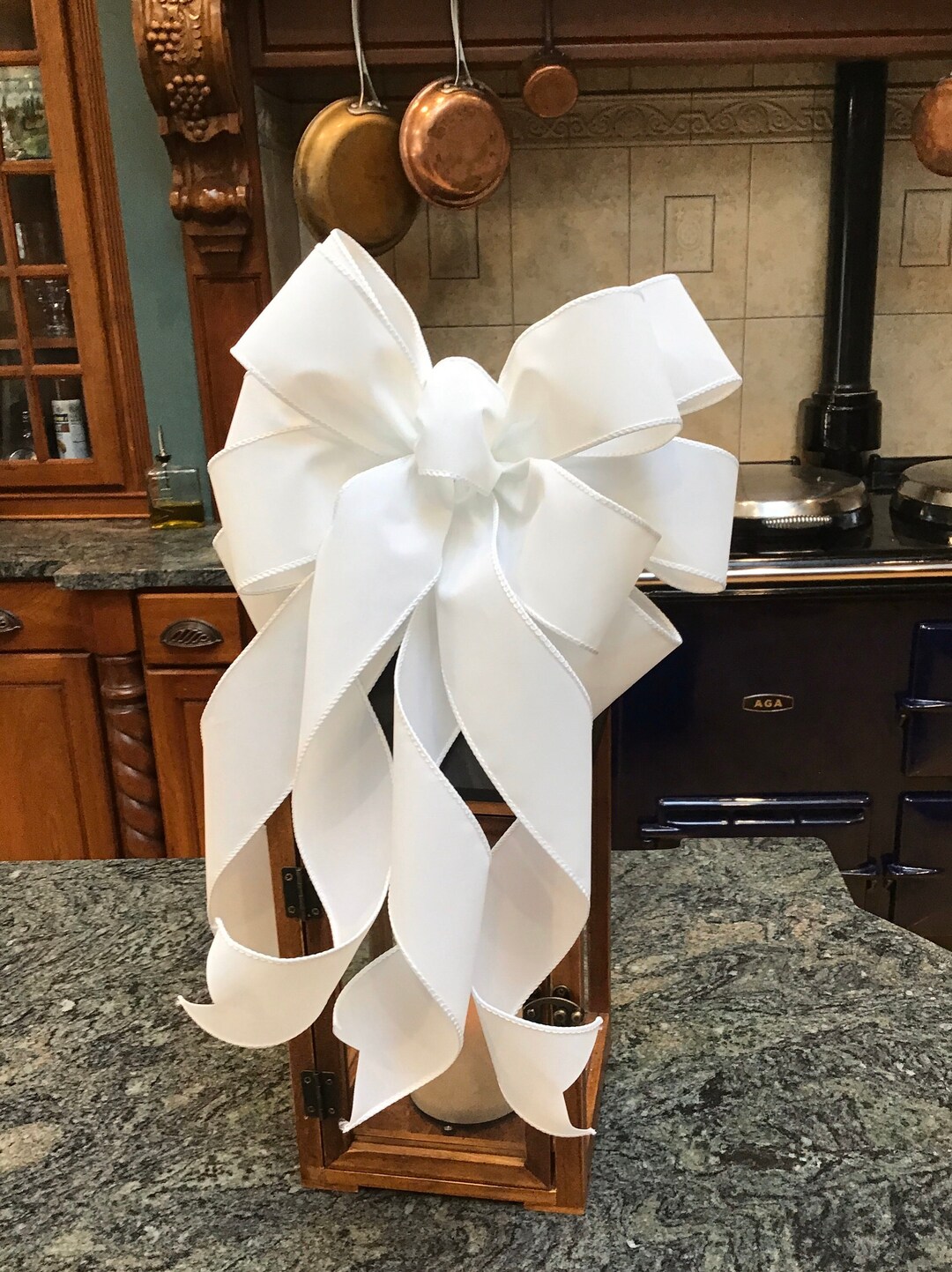 Pure White Velvet 11” Wide Bow Celebration of Life Funerals Christmas ...