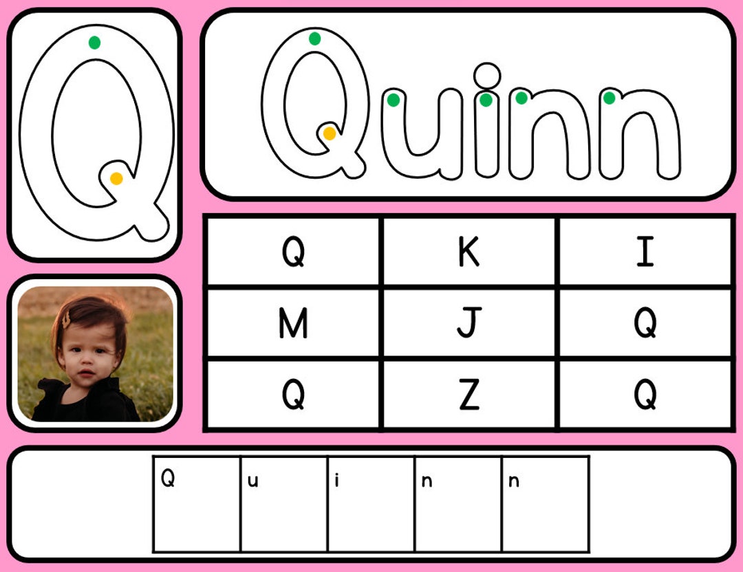 Dry Erase & Interactive Name Mat - Personalized With Photo - Comes With ...