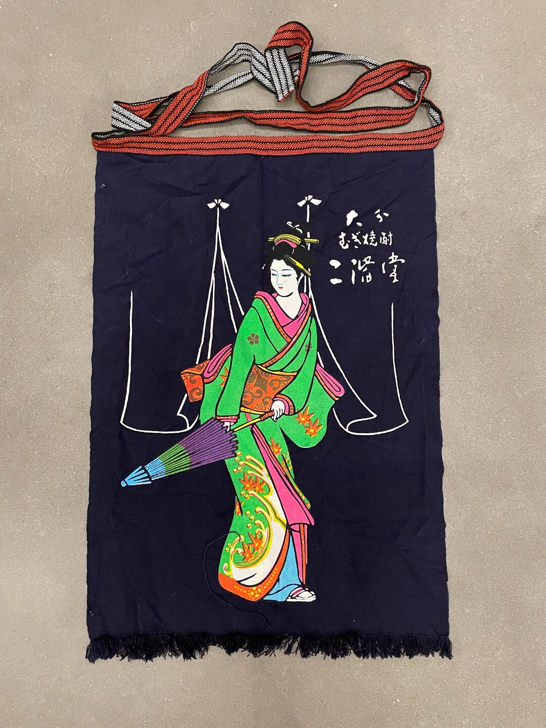 Japanese Traditional Apron Cotton Reversible Maekake Geisha - Etsy