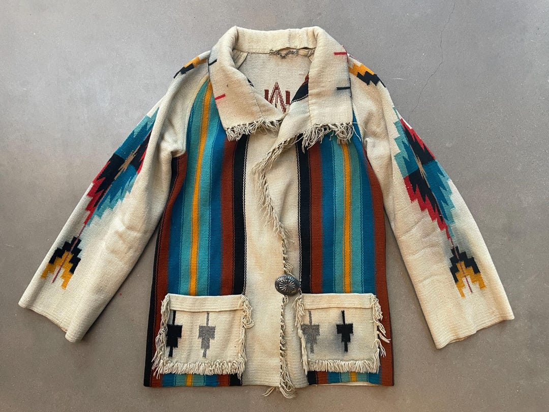 Vintage Chimayo Woven Wool Jacket Native American New Mexico Weave - Etsy