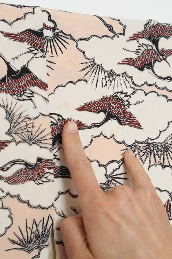 Traditional Japanese Kimono Haori Crane with himo tie… - Gem