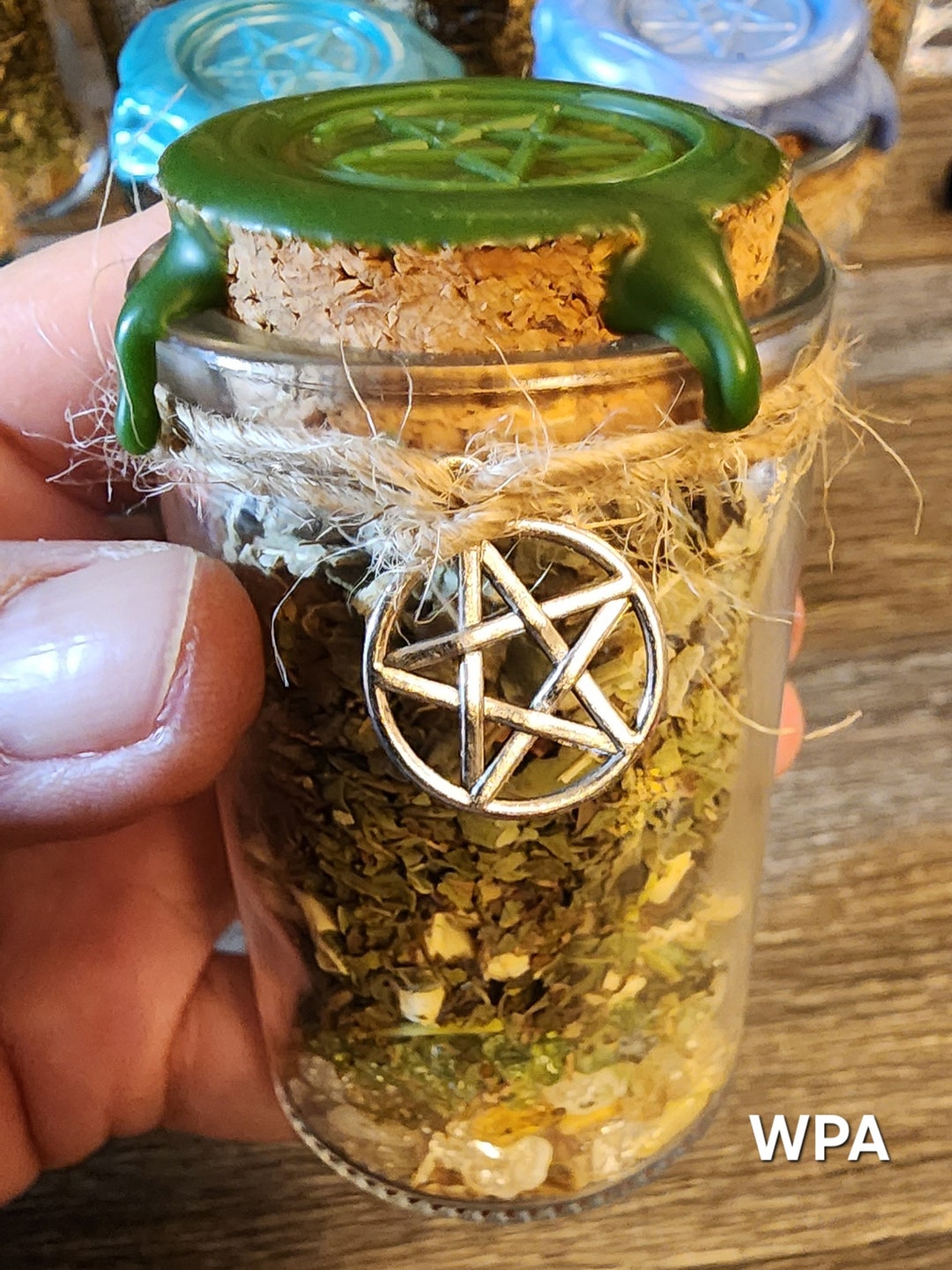 Spell Jar Wealth & Prosperity Witches Bottle Cork Topped Wax Sealed 3 ...