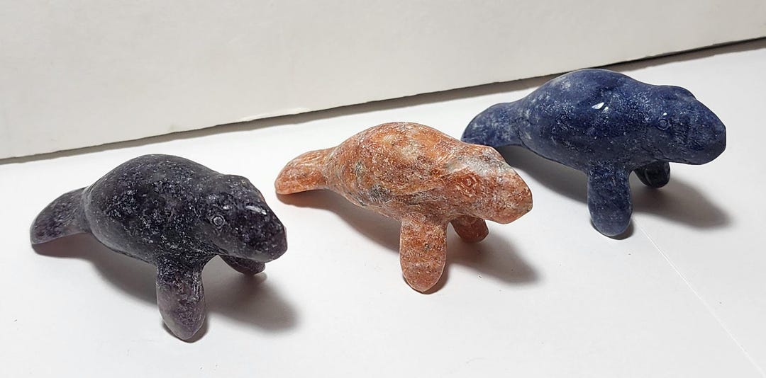 Small Manatee Carvings Hand-carved Genuine Natural Crystal Gemstone ...