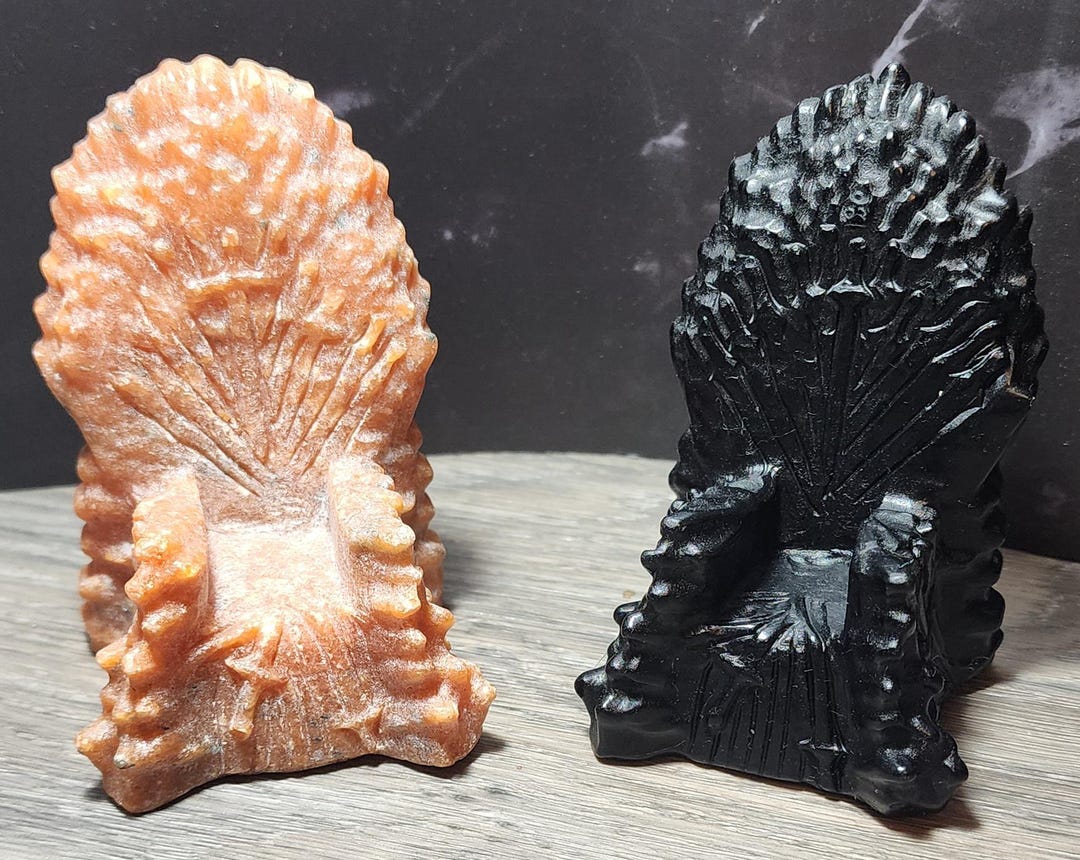 Hand-carved Game of Thrones Chairs Natural Crystal Gemstone Orange ...