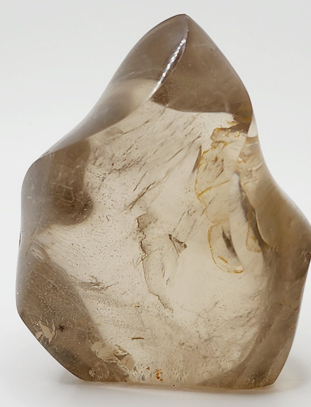 Hand Carved Smoky Quartz Crystal Flame Carving 2 3/4 Inch - Etsy