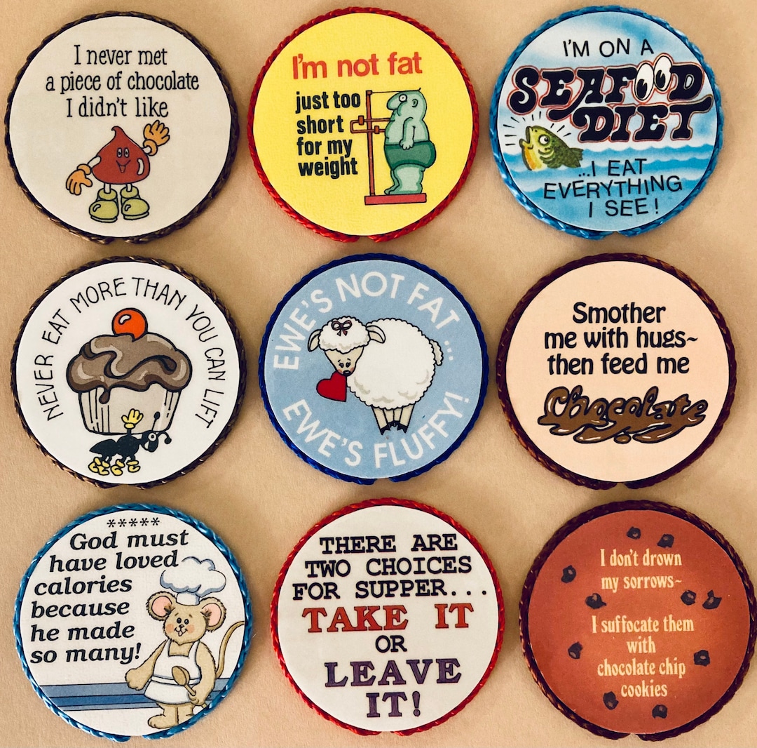 Chocolate, Dieting, Food Related Magnets, Your Choice of Handmade ...