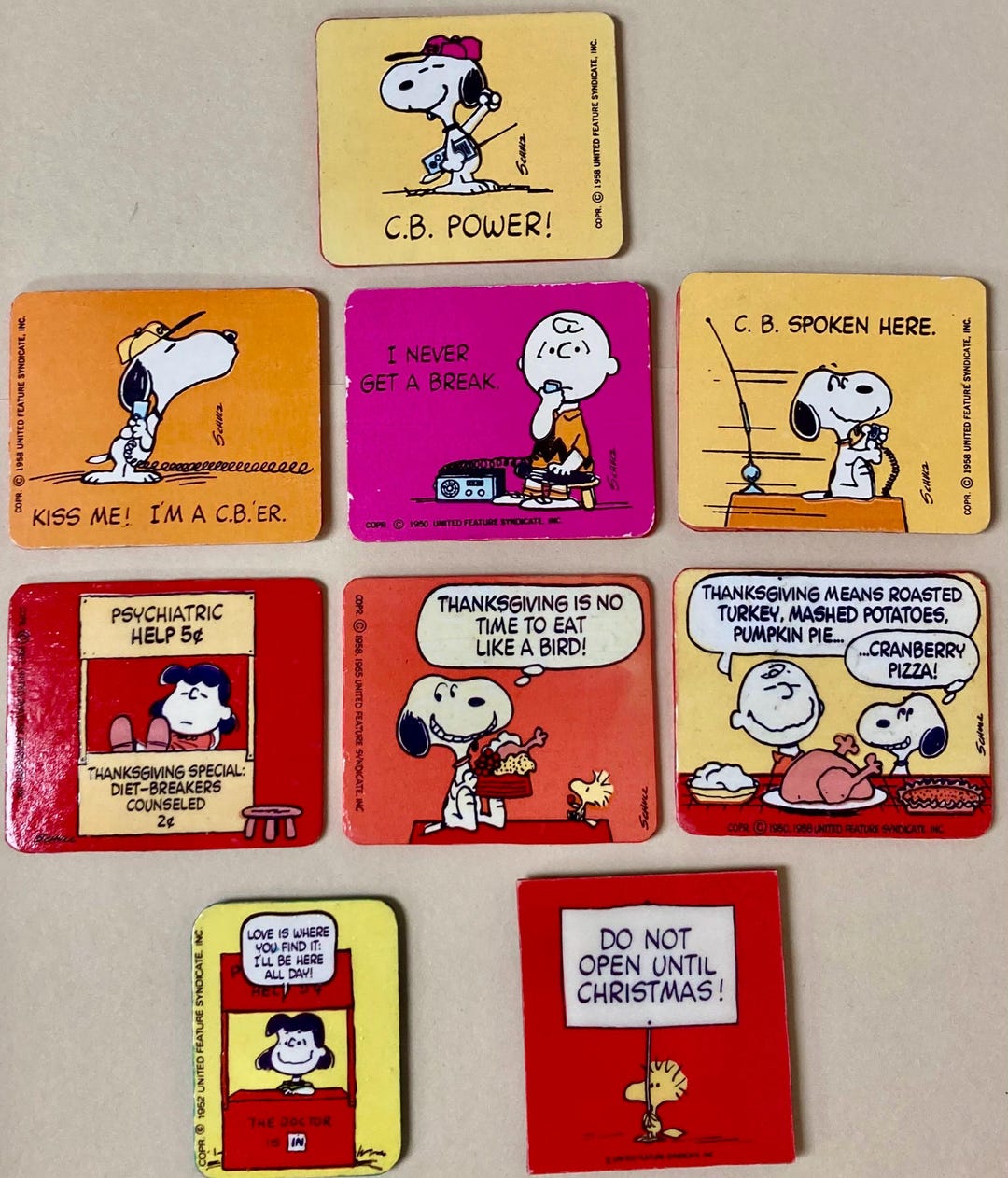 Snoopy, Woodstock, Lucy & Linus, Snoopy Vintage 1960s , Thanksgiving ...