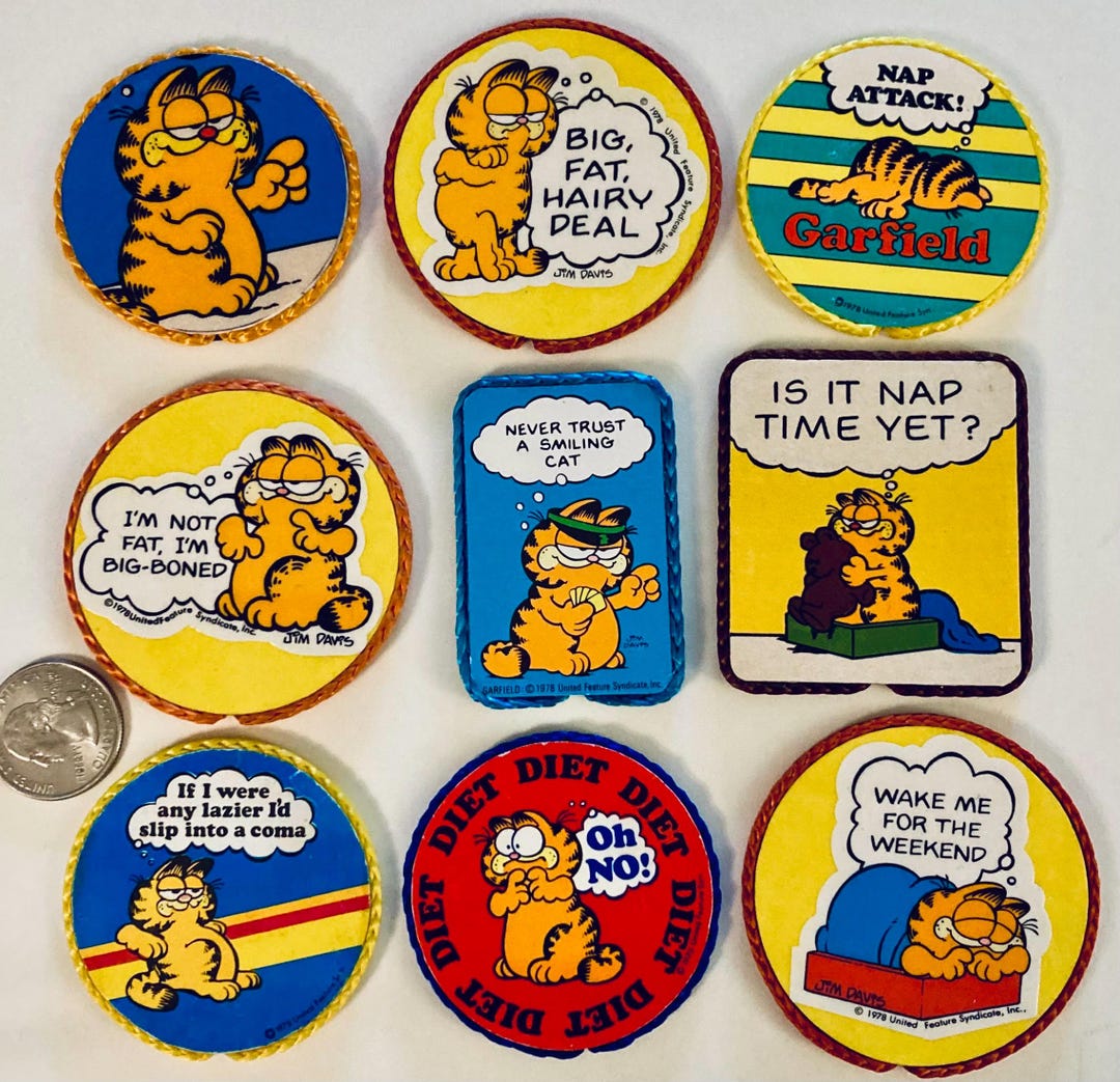 Garfield Vintage Magnets-your Choice of Fun Garfield Magnets, Handmade ...