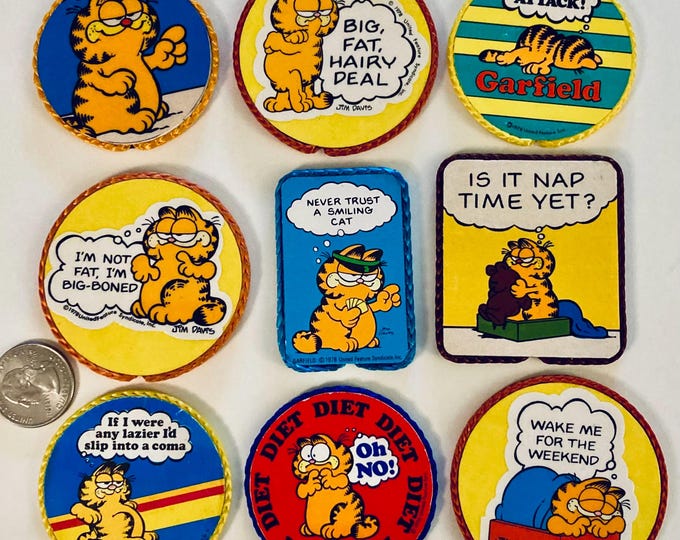 GARFIELD Cat Kitty Refrigerator Magnet 4” Plush Stuffed Kid’s Meal Toy ...