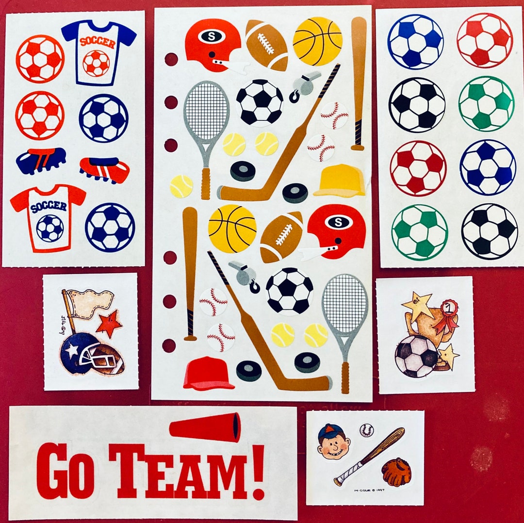 Sports Theme Stickers, Your Choice Football, Soccer, Hockey, Baseball ...