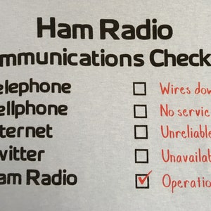 Ham Radio Communications Checklist T Shirt, Amateur Radio T Shirt ...
