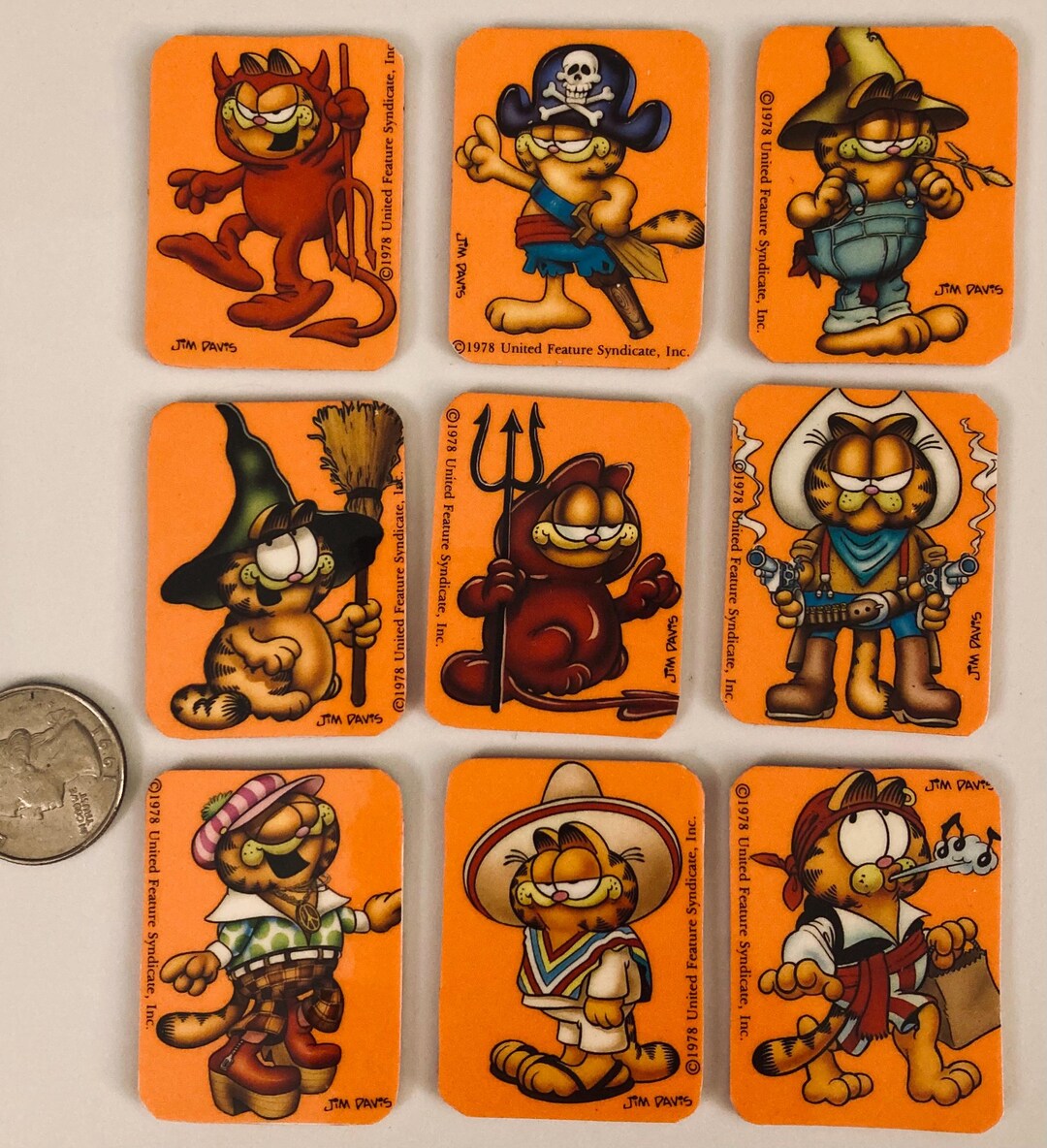 Halloween Garfield Vintage Handmade Magnets, 1980’s Vintage Unique ...
