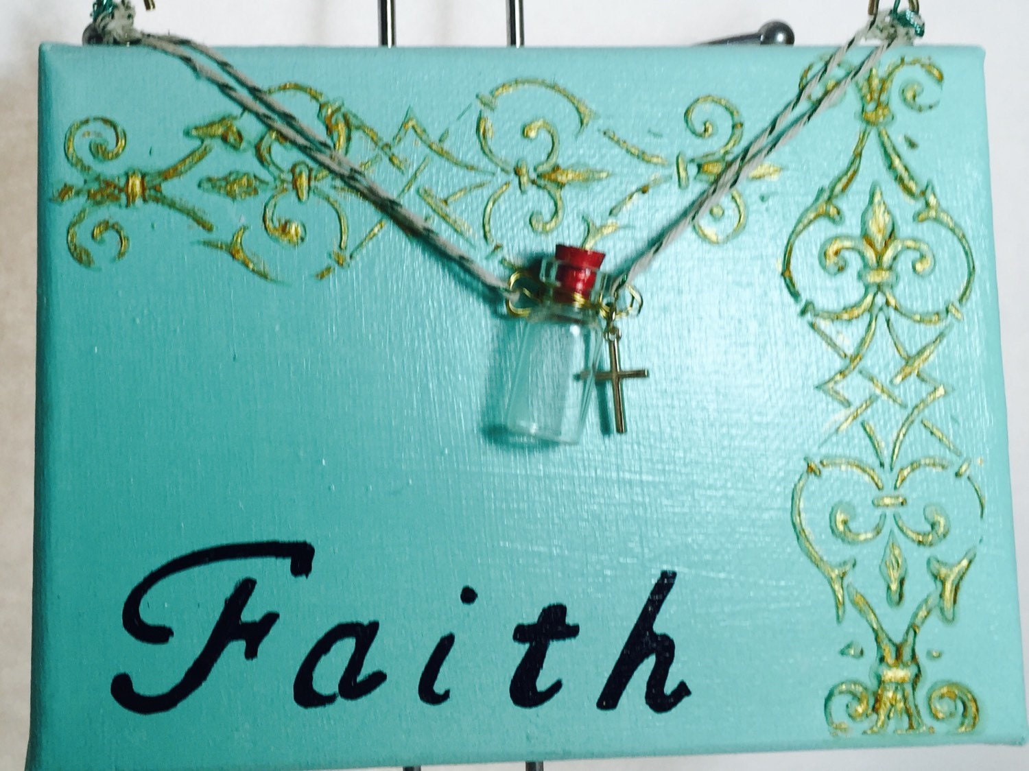 Religious Plaque With faith on Front. Soft Mint - Etsy