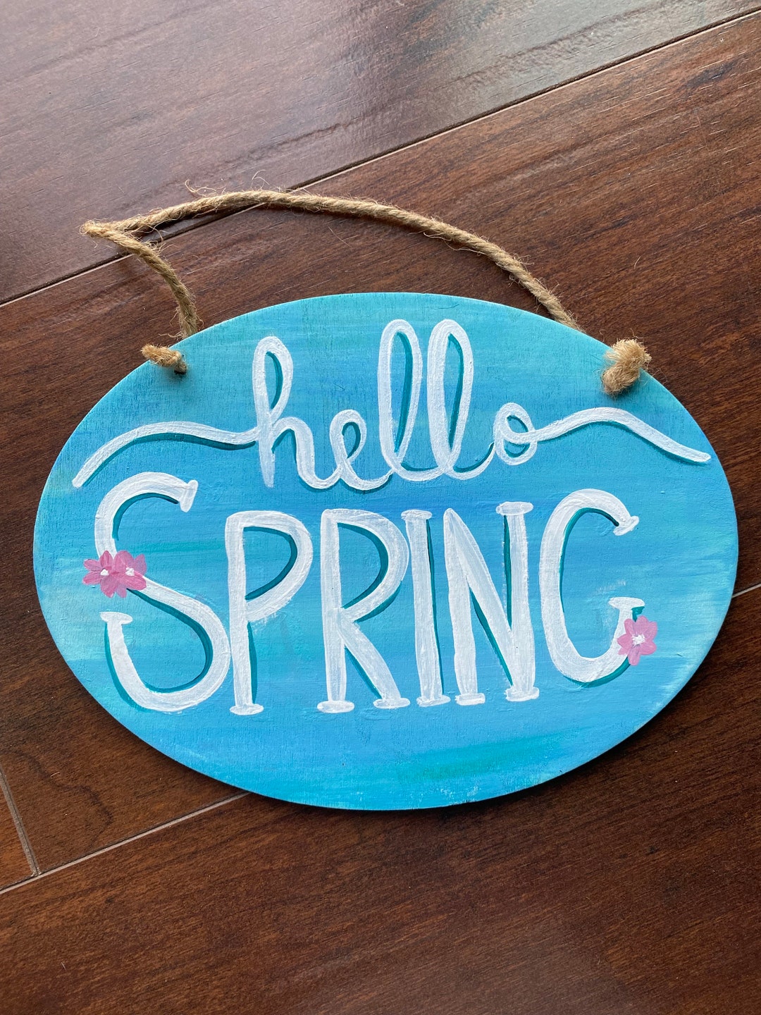 Handpainted Hello Spring Wooden Sign - Etsy