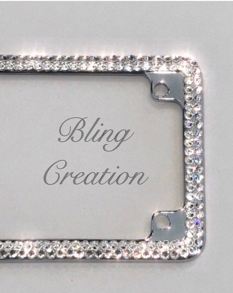 Made W/swarovski Motorcycle Bling Crystal License Plate Frame - Etsy