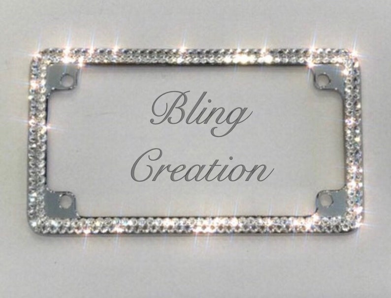 Made W/swarovski Motorcycle Bling Crystal License Plate Frame - Etsy