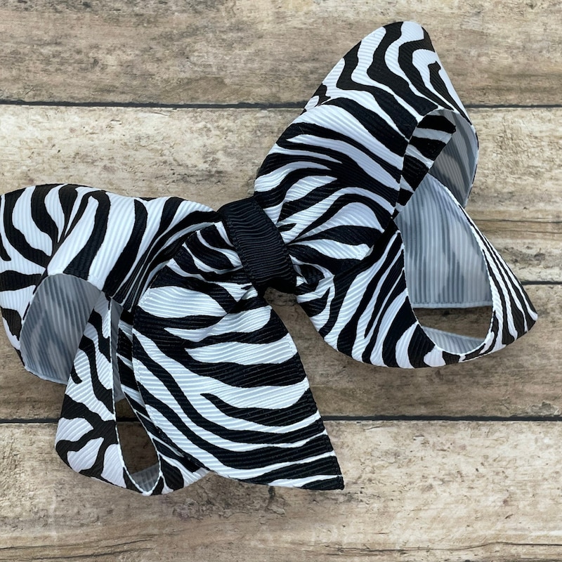 Zebra Hair Bow - Etsy