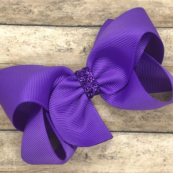 Purple Hair Bow - Etsy