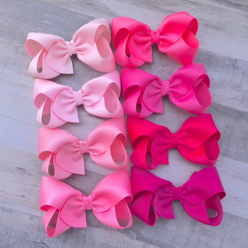 Pink Hair Bows - Etsy